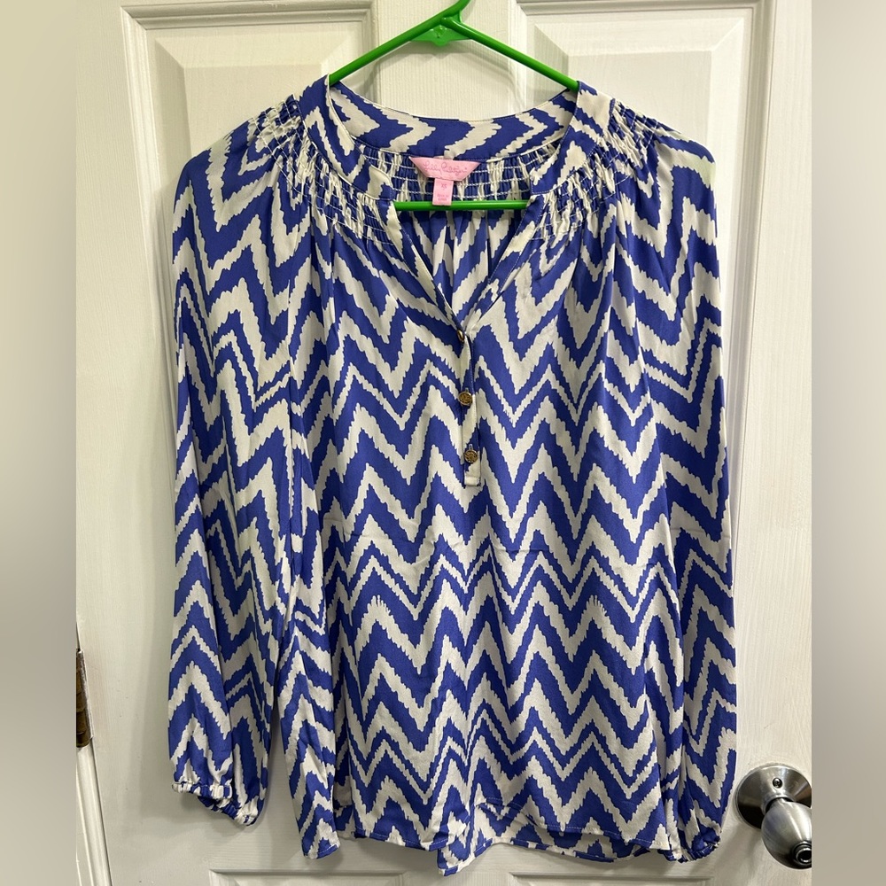 Chevron Lilly Pulitzer Elsa Top - Size Xs - Gem